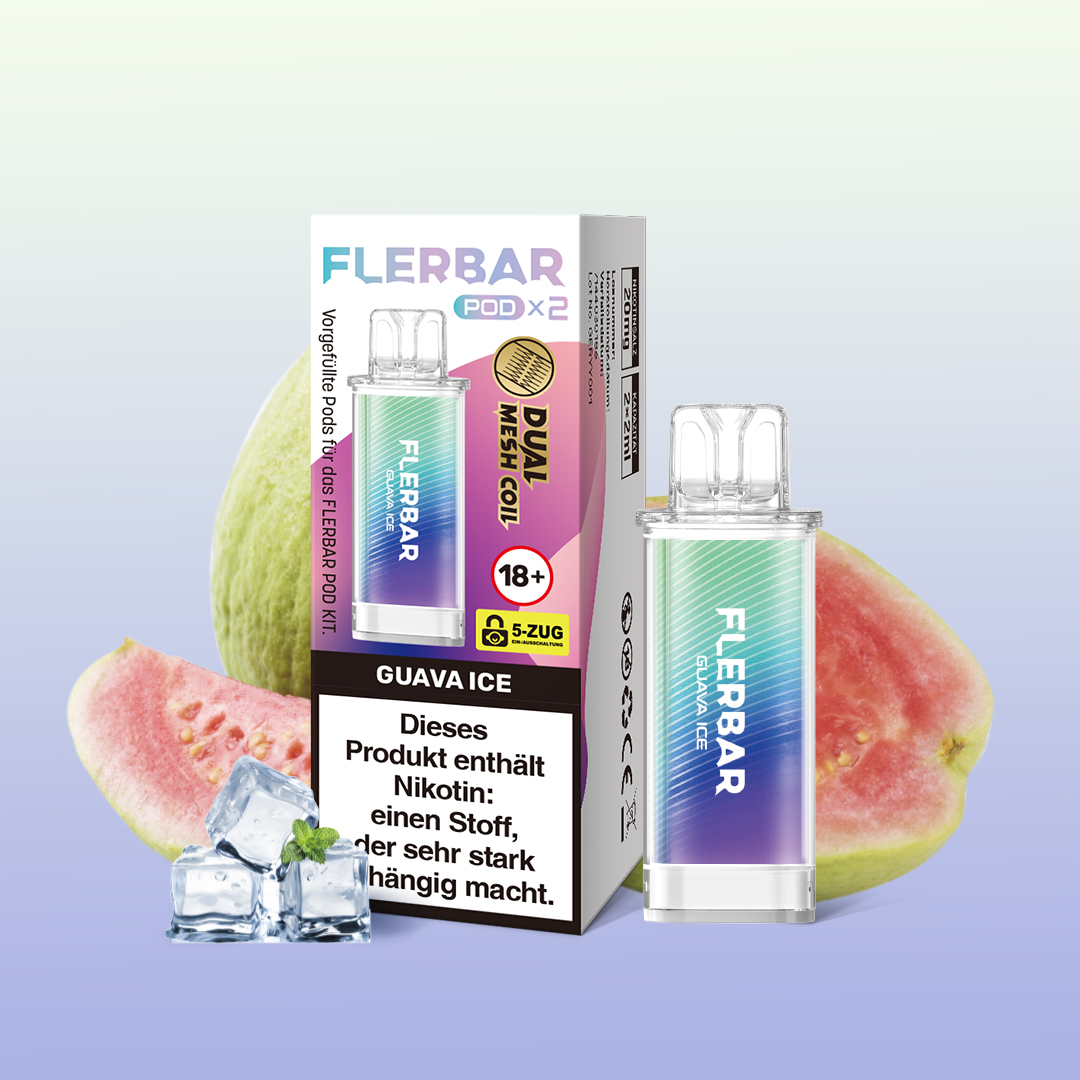 2x POD Guava Ice | Flerbar Pods | Flerbar Onlineshop 2x POD Guava Ice | Flerbar Pods | Flerbar Onlineshop