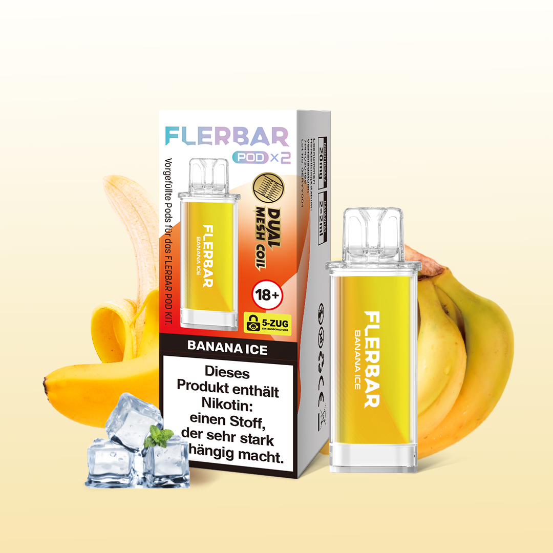 2x POD Banana Ice | Flerbar Pods | Flerbar Onlineshop 2x POD Banana Ice | Flerbar Pods | Flerbar Onlineshop